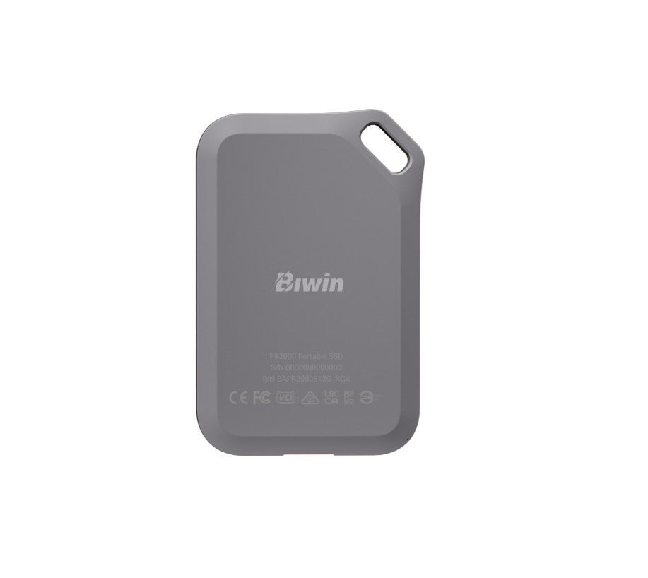 Biwin Amber PR2000 2TB Portable SSD with IP67, Type-C, Grey — Madnics